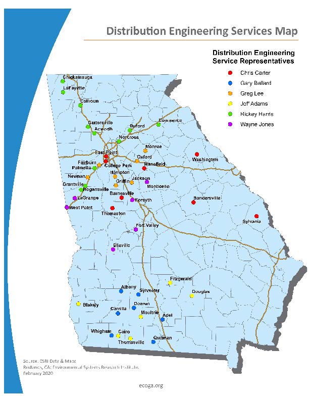 Engineering & Energy Services Map | Electric Cities of Georgia